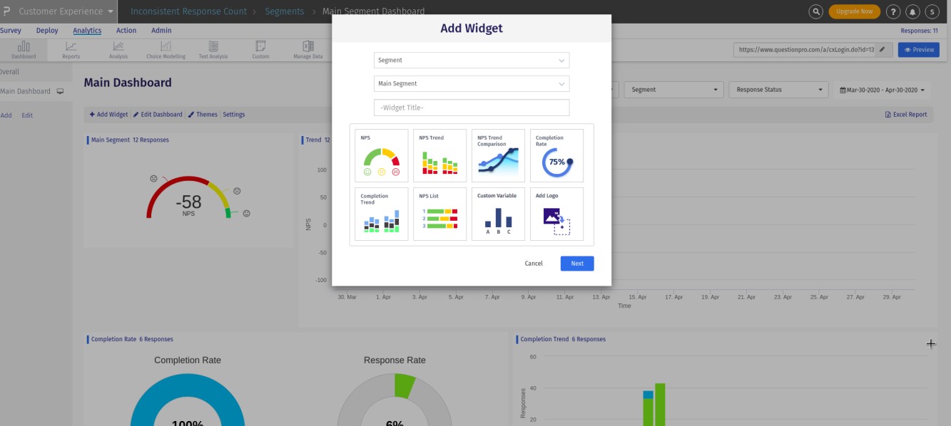 Designing CX Dashboard | QuestionPro Help Document