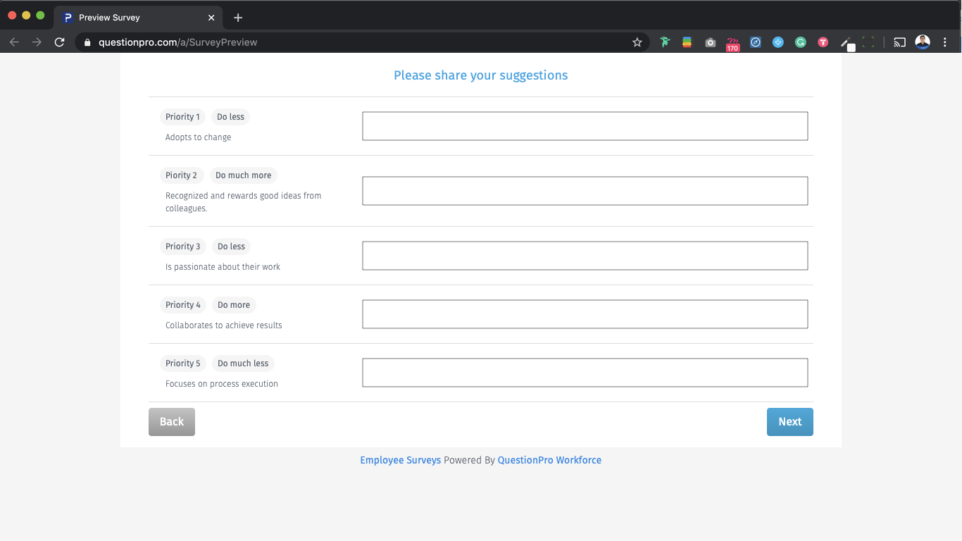 Workforce 360 Survey- Priority Model | QuestionPro Help Document