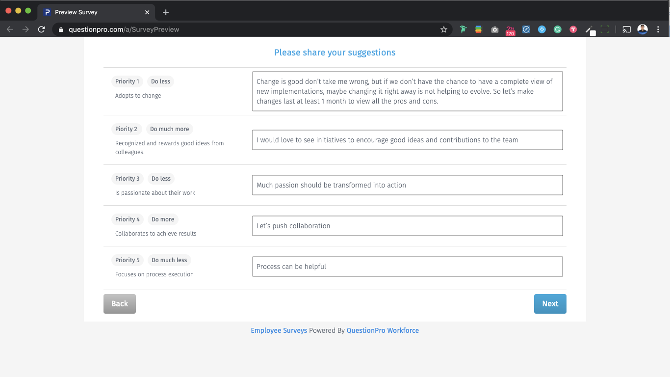 Workforce 360 Survey- Priority Model | QuestionPro Help Document