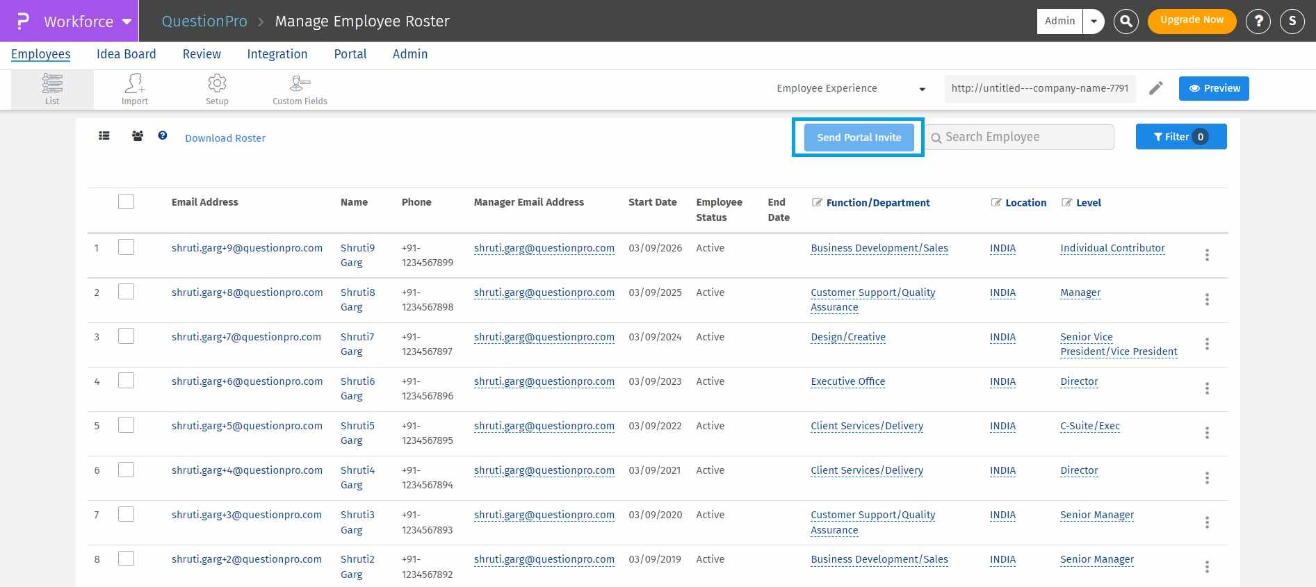 Ability to Share Portal details | QuestionPro Help Document