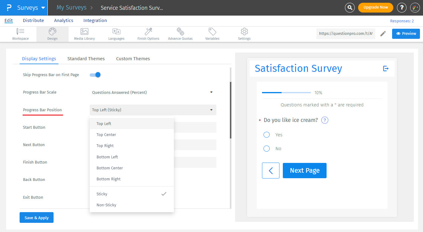 Progress Bar Dynamic Style Questionpro Help Document 7586