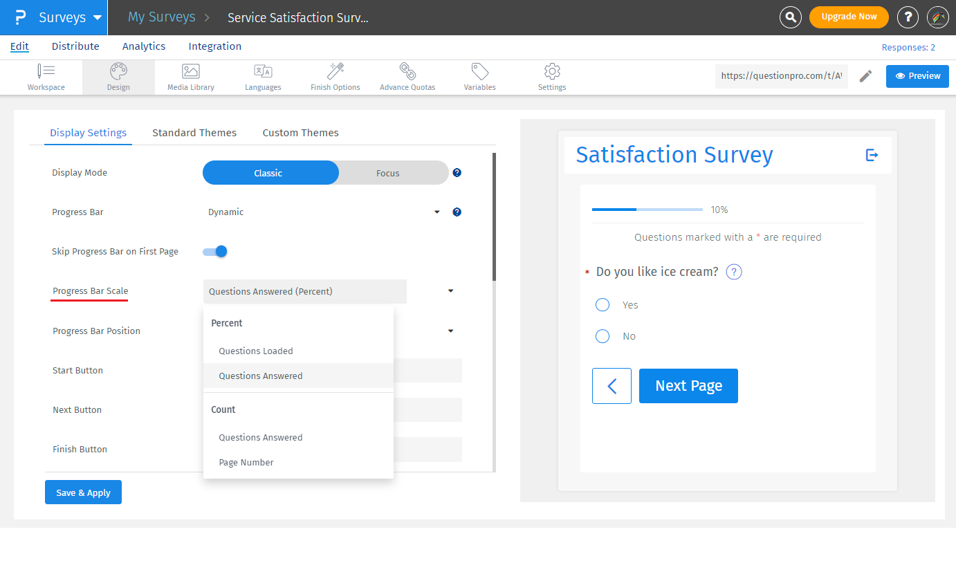 Progress Bar Dynamic Style Questionpro Help Document 