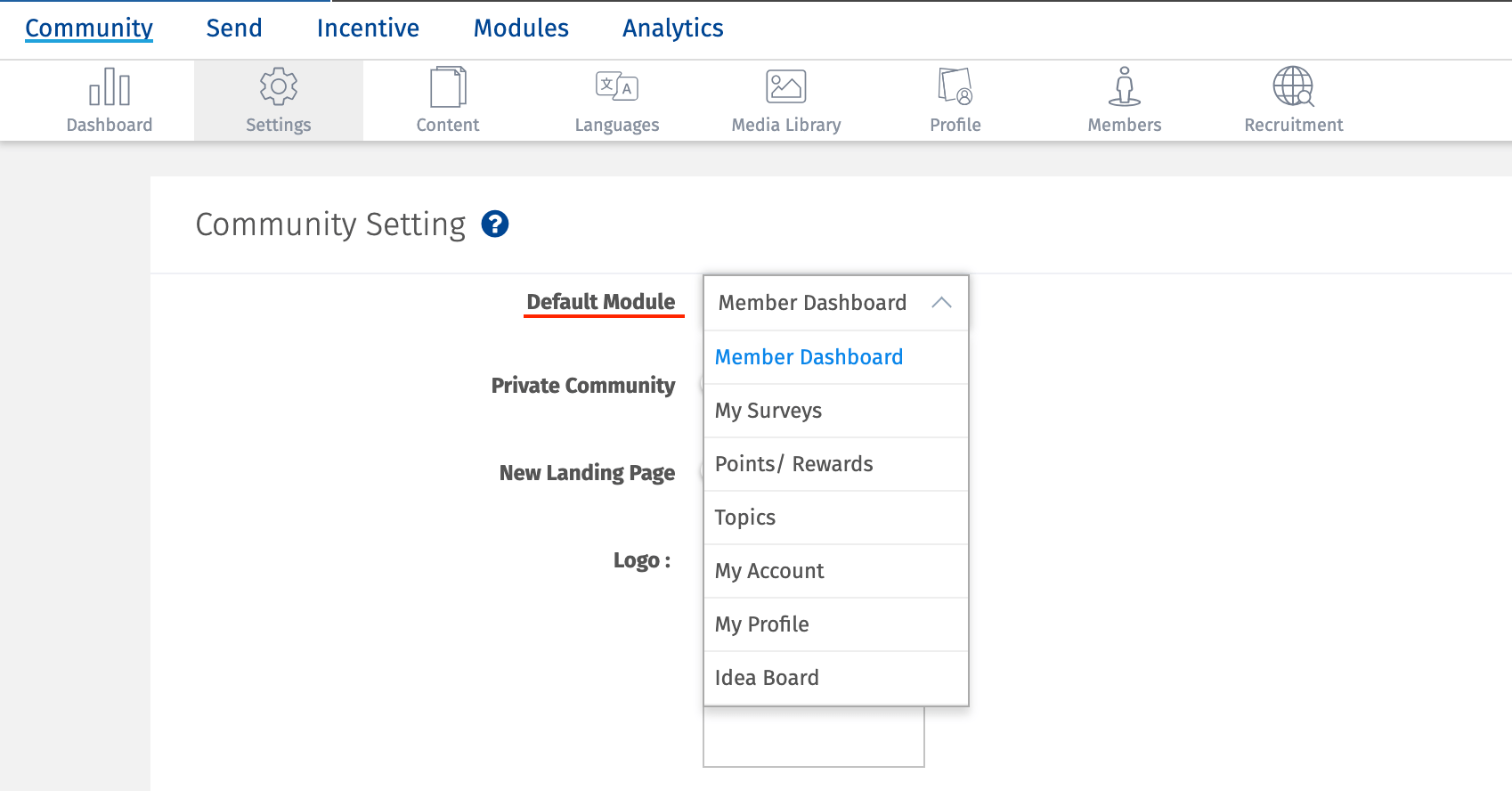 Community Settings | QuestionPro Help Document