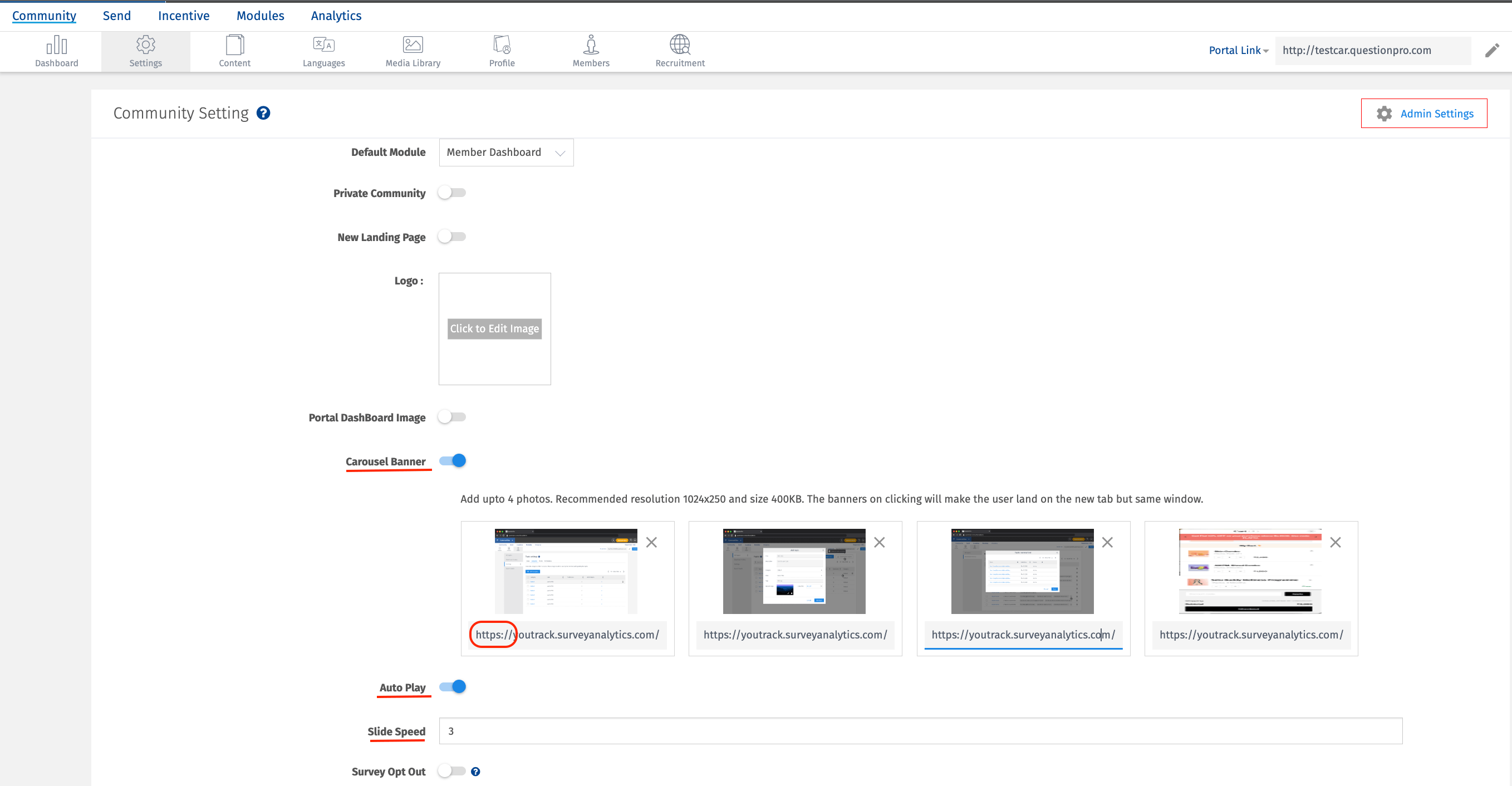 Community Settings | QuestionPro Help Document