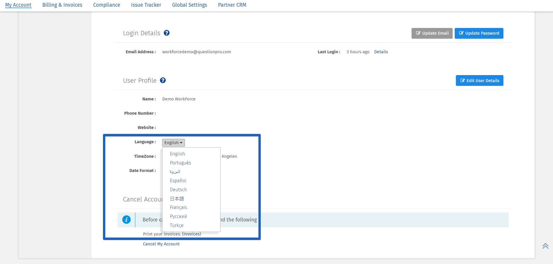 Workforce Framework Multilingual | QuestionPro Help Document