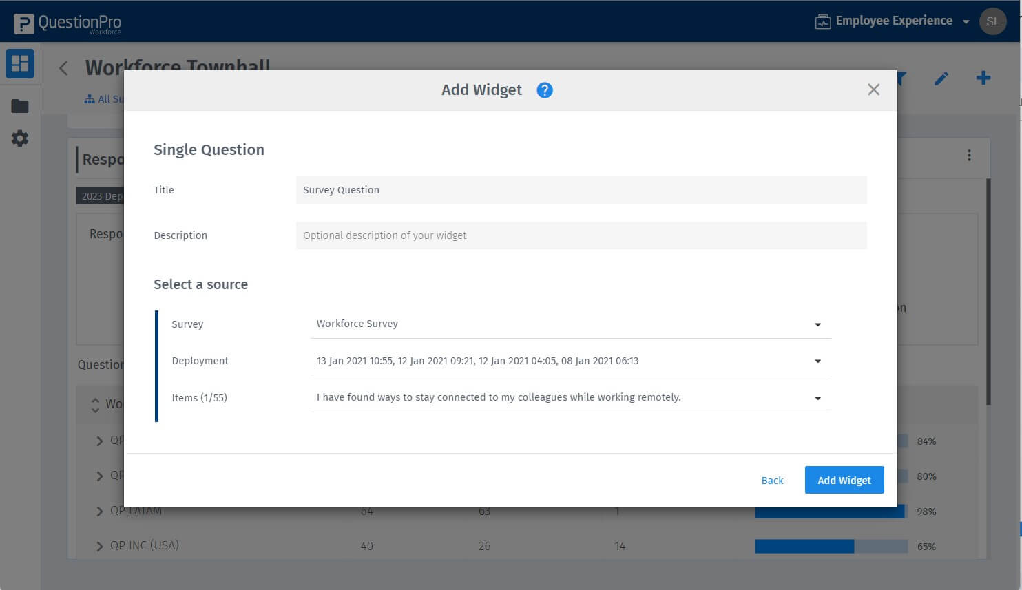 Single Question Widget | QuestionPro Help Document