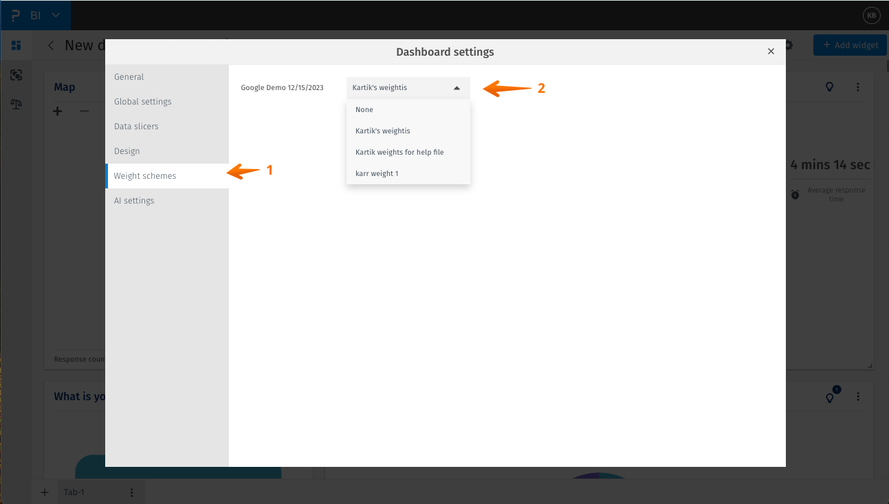 Apply A Weighting Scheme To Your Dashboard Questionpro Help Document