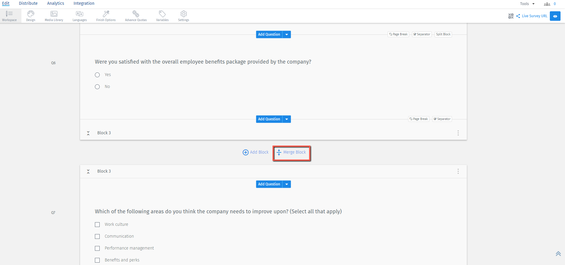 Survey Blocks Questionpro Help Document