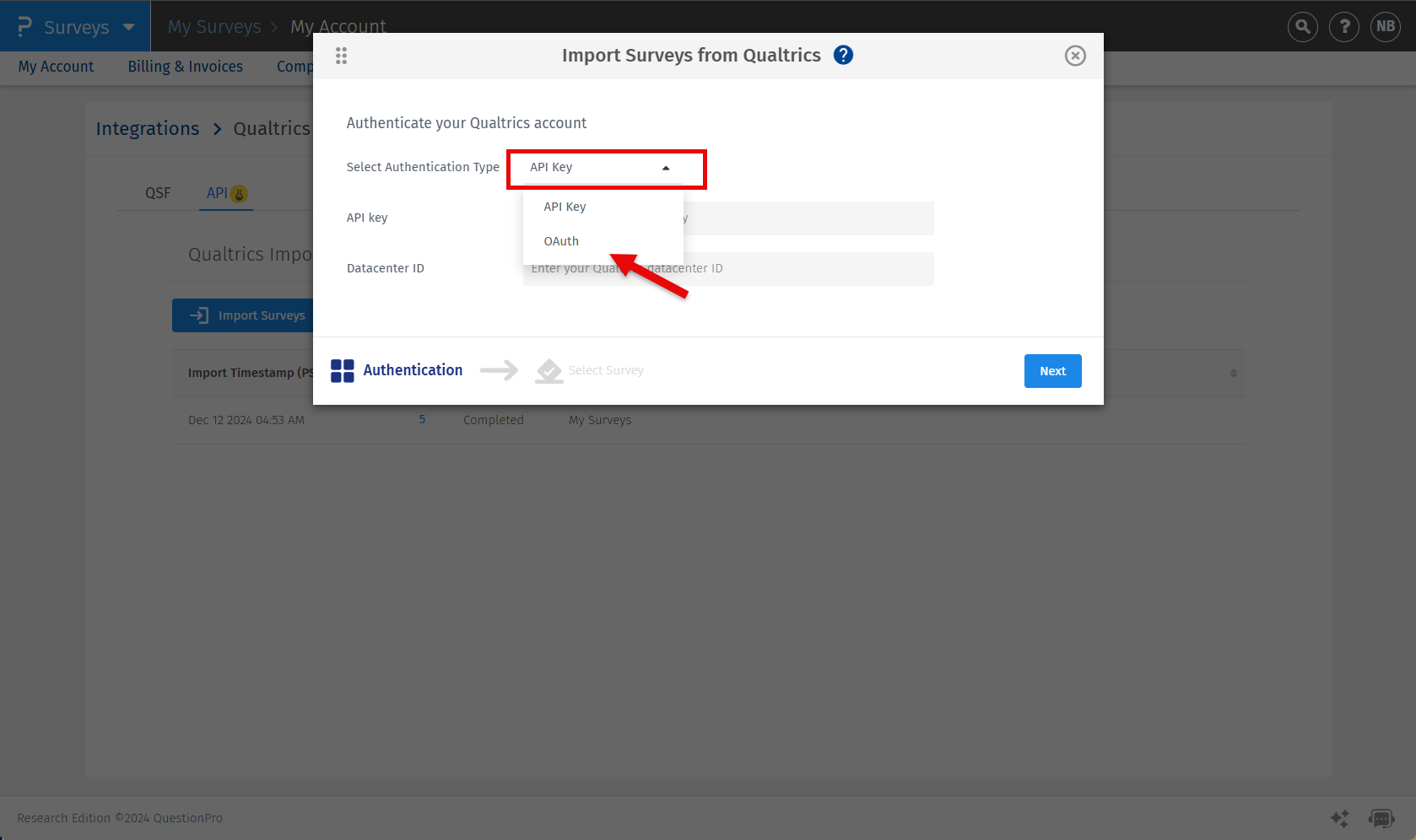 Beta Qualtrics Data Import Api Questionpro Help Document