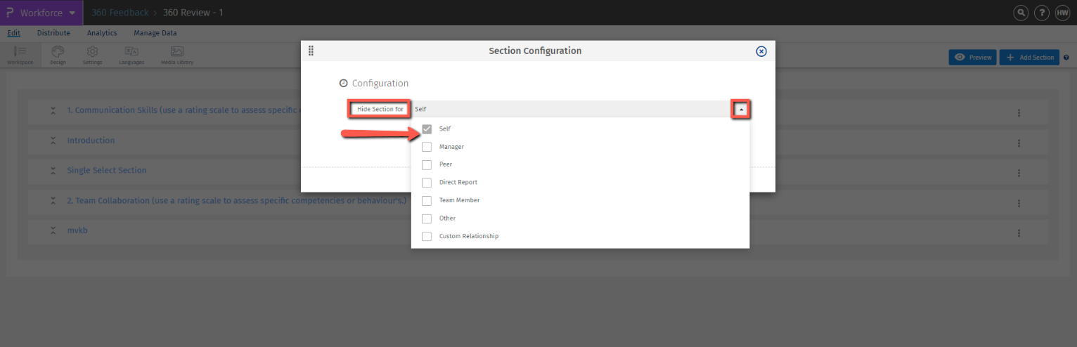 360 Section Type Single Select Section Questionpro Help Document 8741