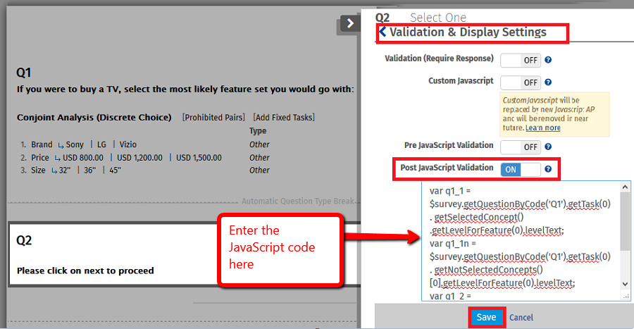 Scripting Conjunto | QuestionPro Base de conhecimento