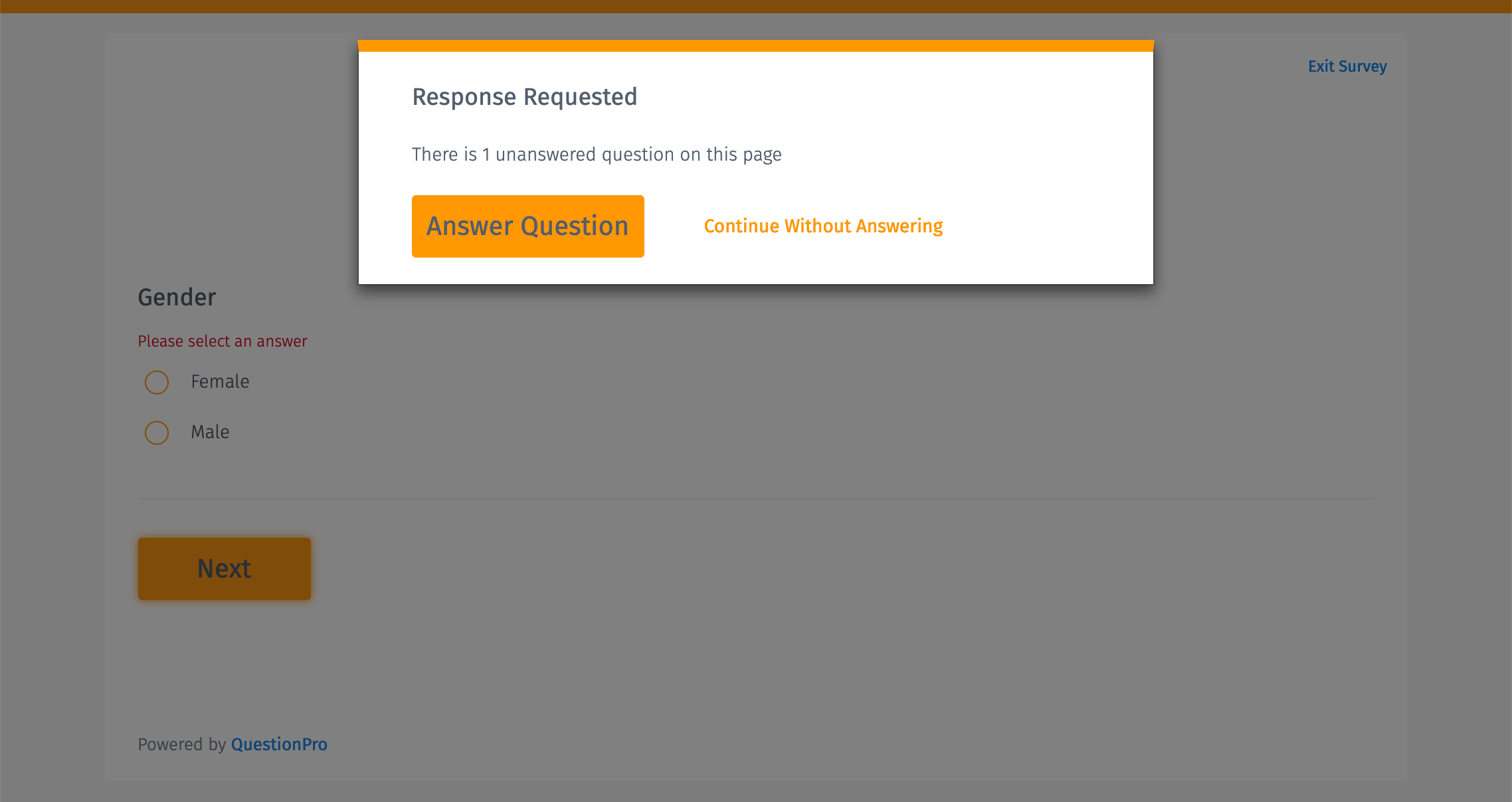 Validación de preguntas requeridas | QuestionPro Centro de Ayuda