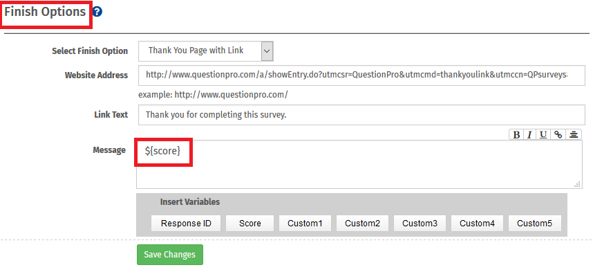 Puntuacion basada en Logica o script personalizado. | QuestionPro Centro de Ayuda