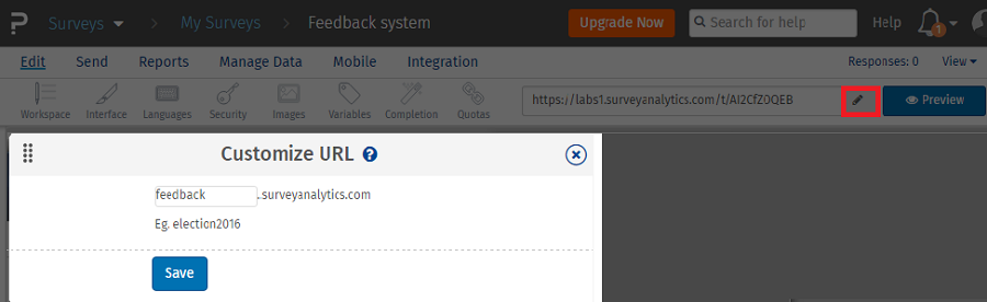 Anpassen der Umfrage URL | QuestionPro Wissensbasis