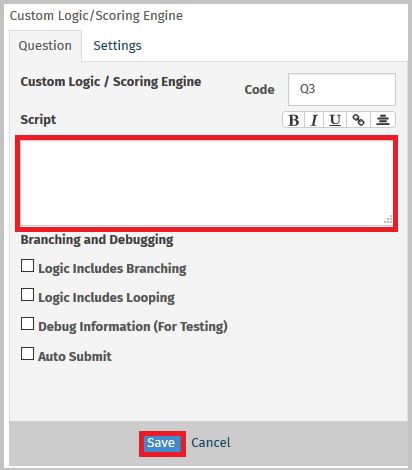 scripts personalizados | QuestionPro Base de conhecimento