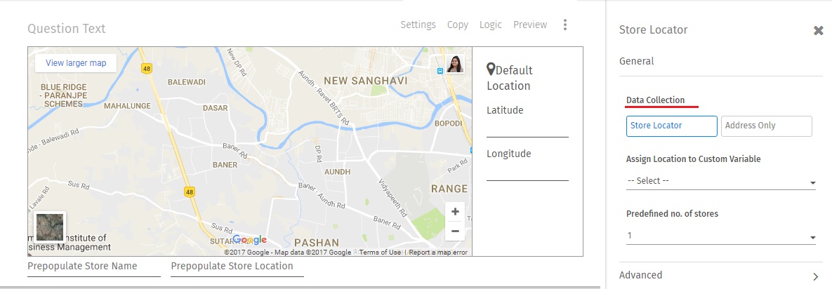 Store Locator Einstellung | QuestionPro Wissensbasis