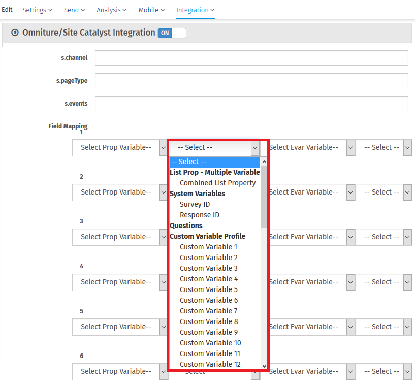 Integración de Omniture SiteCatalyst | QuestionPro Centro de Ayuda