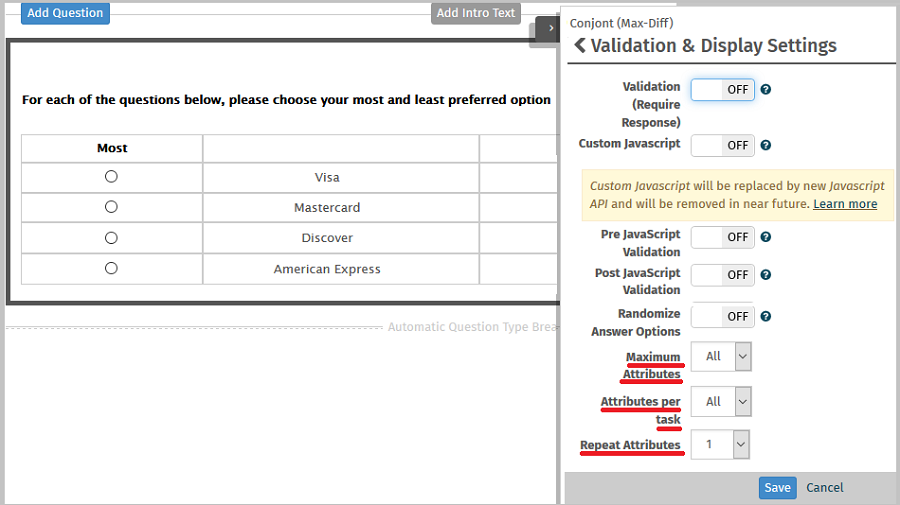 Escala Max Diff - Preguntas Frecuentes | QuestionPro Centro de Ayuda