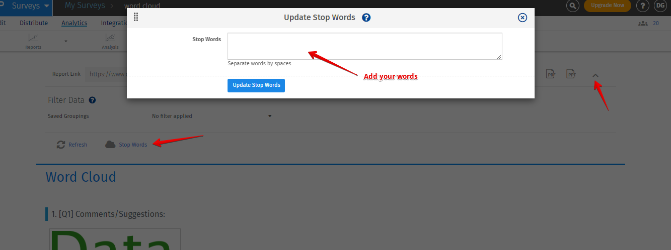 Word Cloud | QuestionPro Help Document