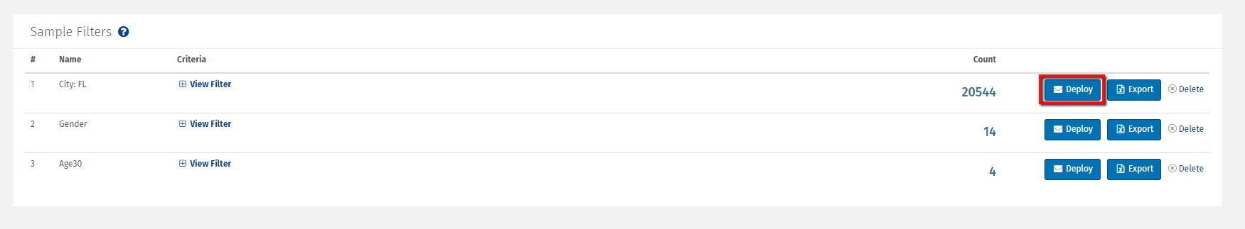Communities - Beispielfilter | QuestionPro Wissensbasis