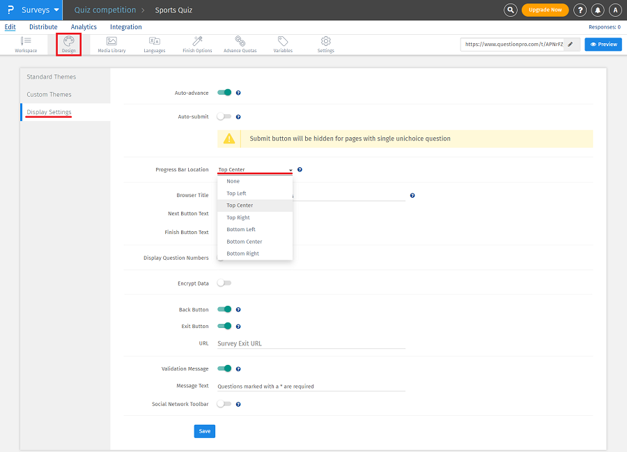 Progress Bar - How To? | QuestionPro Help Document