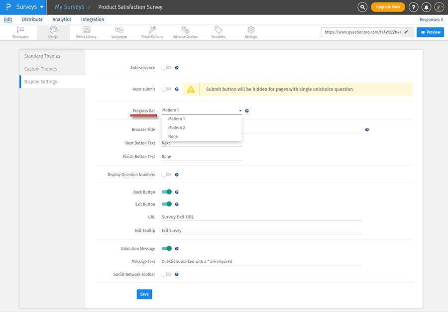 Progress Bar - How To? | QuestionPro Help Document