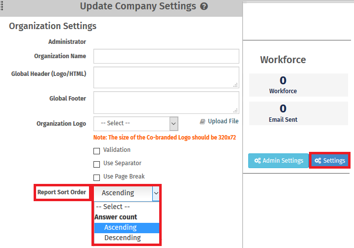 Relatório Global Ordem | QuestionPro Base de conhecimento
