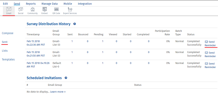 Survey reminders feature | QuestionPro