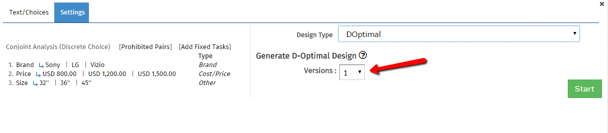 Projeto Conjunto Análisis- D-Optimal | QuestionPro Base de conhecimento