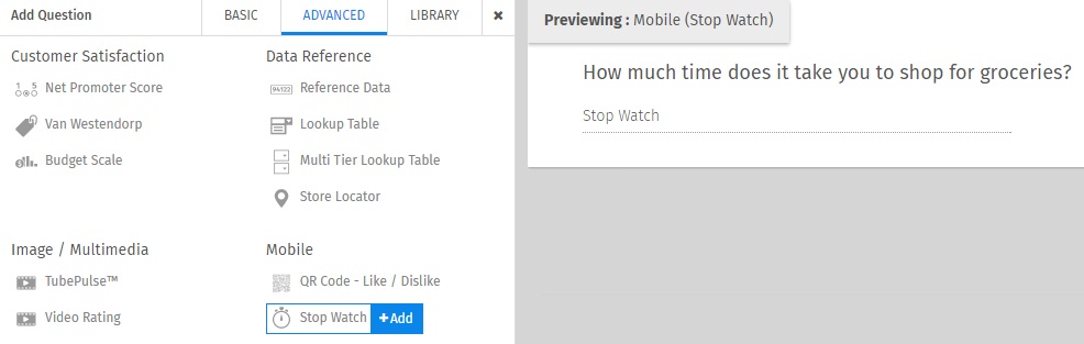 Stoppuhr | QuestionPro Wissensbasis