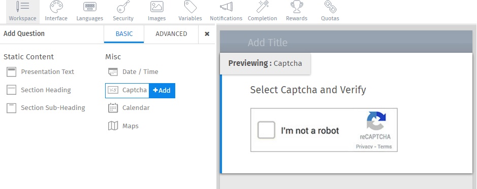 Pregunta Re-CAPTCHA | QuestionPro Centro de Ayuda