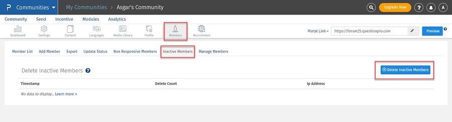 Communities - Delete Inactive Members | QuestionPro Help Document Communities - Delete Inactive Members | QuestionPro Help Document