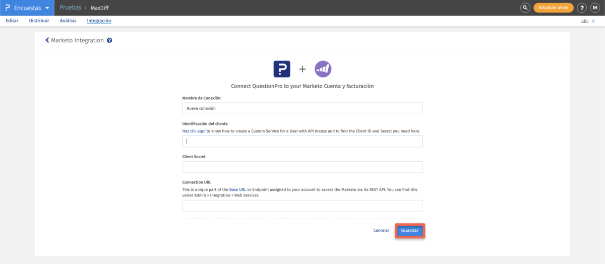 Integración con Marketo | QuestionPro Centro de Ayuda