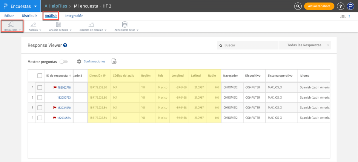 Datos de ubicación basados en IP | QuestionPro Centro de Ayuda