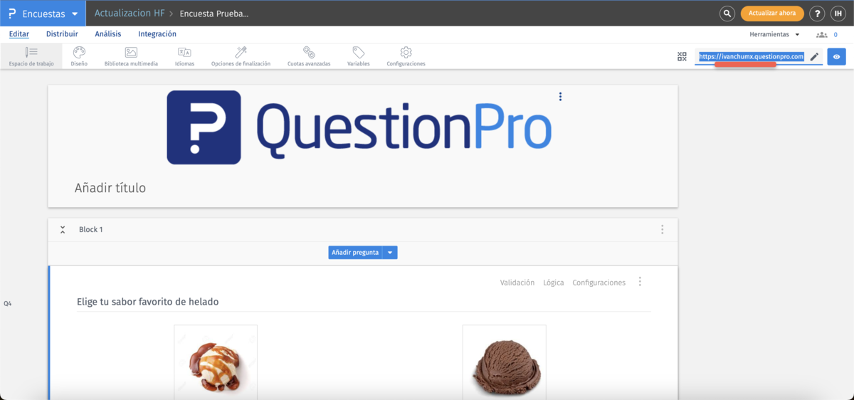 URL del espacio de trabajo | QuestionPro Centro de Ayuda