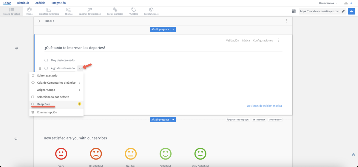 Deep Dive | QuestionPro Centro de Ayuda