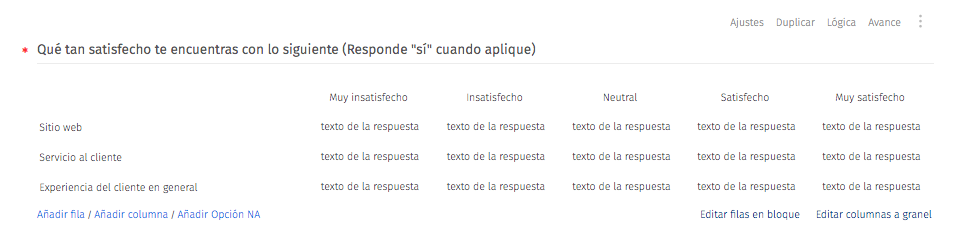 Tipos de preguntas estándar | QuestionPro Centro de Ayuda