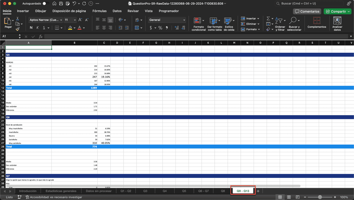 Exportar datos: descargas en Excel y CSV | QuestionPro Centro de Ayuda