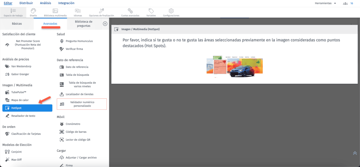 Prueba de imagen HotSpot | QuestionPro Centro de Ayuda