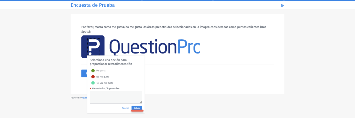 Prueba de imagen HotSpot | QuestionPro Centro de Ayuda